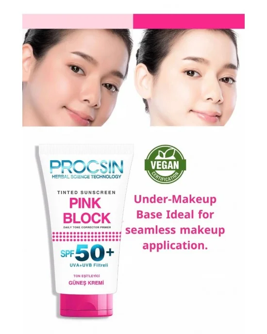 StyleTurk,PROCSIN Pink Block Colored SPF50+ Sunscreen 50 ML - PINK ...