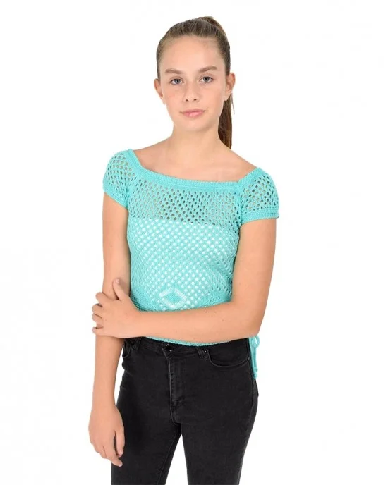 StyleTurk, Fishnet Sweatshirt, Round Neck Graphic Sweater Pullover Teen ...