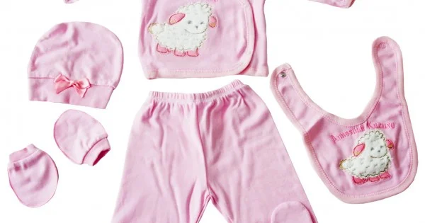 StyleTurk, Turkish Baby Clothes Set - 5-Piece Newborn Cotton Outfit in Pink